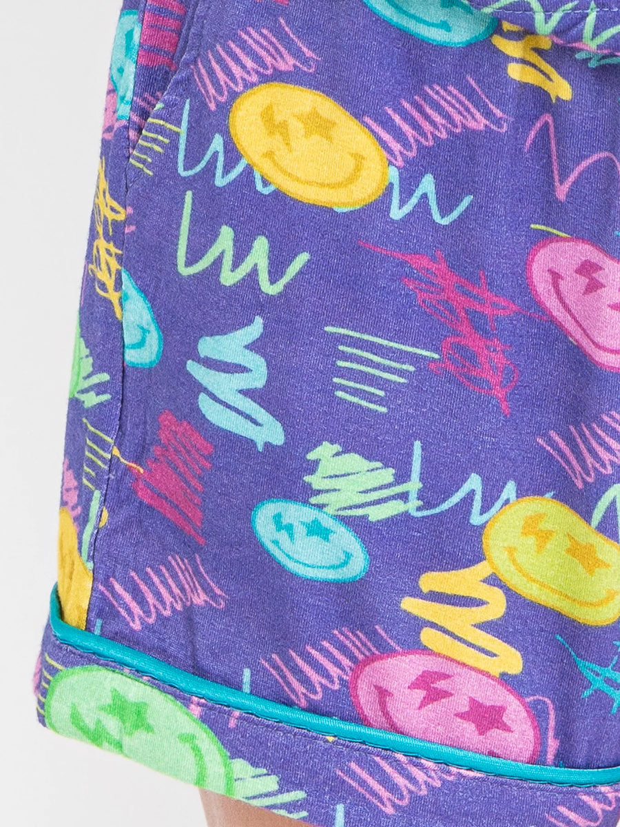PREPPY GOOSE- Smiley Face Short Sleeve Pajama Set – Ragg Tattoo