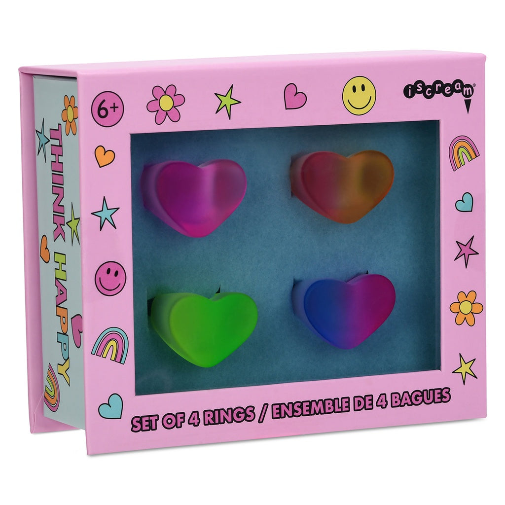 Iscream- Ombre Heart Rings Set of 4 – Ragg Tattoo