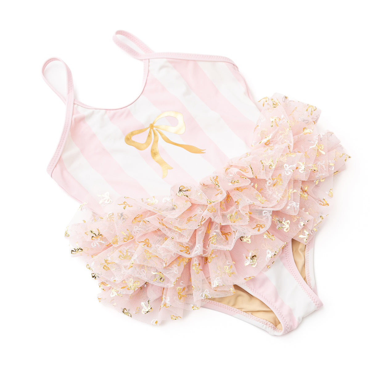 Shade Critters- Skirted Blush Bow Stripe One Piece – Ragg Tattoo