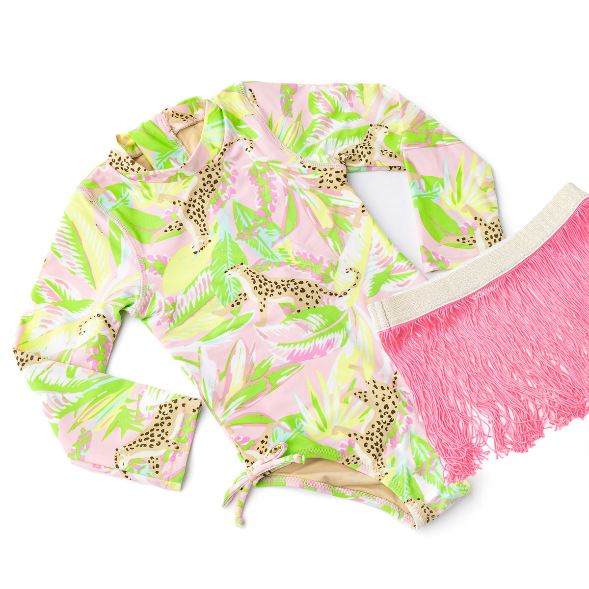 Shade Critter- Leopard Long Sleeve Swimsuit & Skirt – Ragg Tattoo