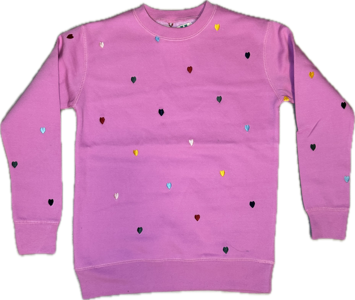 Vintage Havana- Vintage Pink All Over Hearts Oversized Crew – Ragg Tattoo